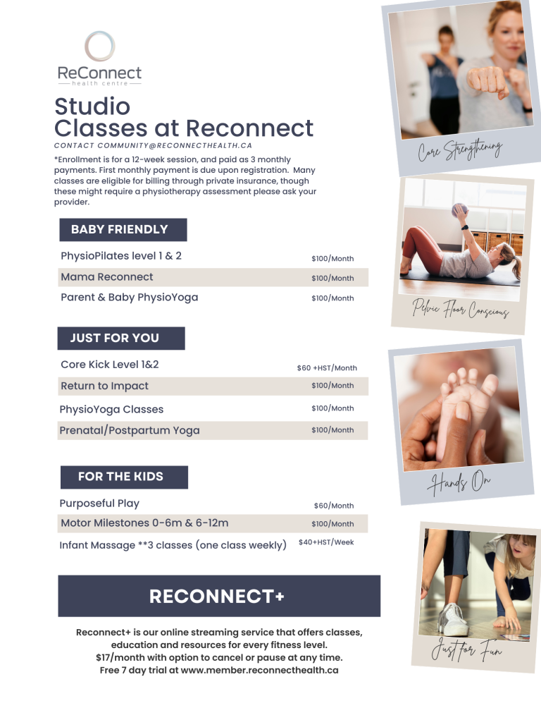 ReConnect Class Price List - ReConnect Health Center | Moncton NB